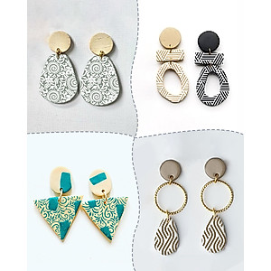 Puocaon Reusable Clay Silk Screen - 10 Pattern Silk Screen Stencils for Polymer Clay Jewelry Making, Boho Paisley Silk Screen Stencils for Polymer Clay, Vibral Geometric Silk Screens Floral Stencils