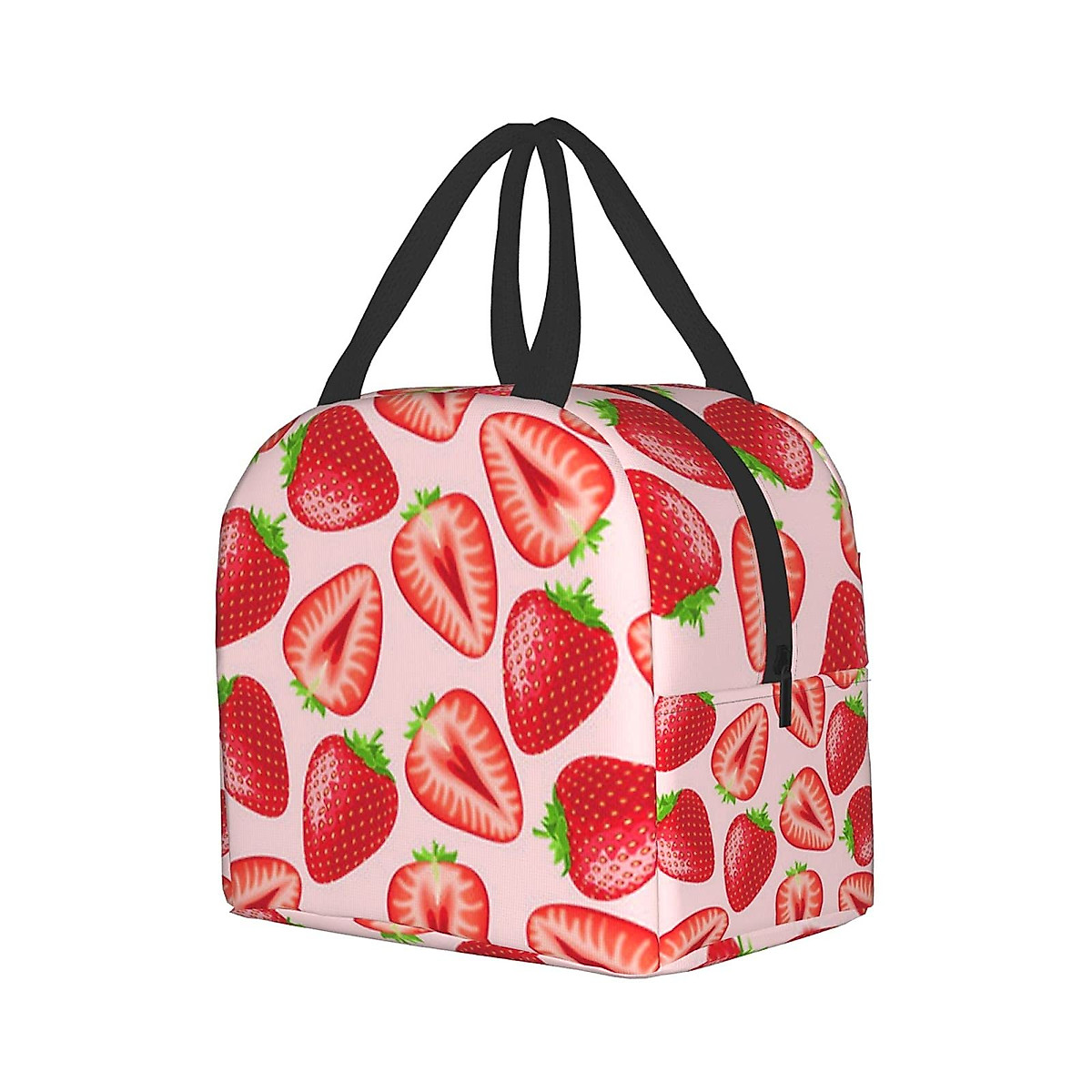 Fashion Strawberry Lunch Box Travel Bag Picnic Bags Insulated Durable Shopping Bag Back To School Reusable Waterproof Bags For Man Woman Girls Boys