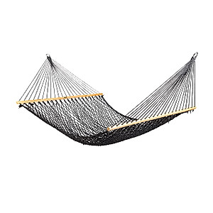 Bliss Hammocks BH-410BK Classic Rope Hammock with Spreader Bar, Black