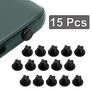 uxcell Rubber Dust Plug, 3.5mm Anti-Dust Headphone Jack Dust Plug Dust Cap for Mobile Phone Laptop Desktop Computer 15pcs Black
