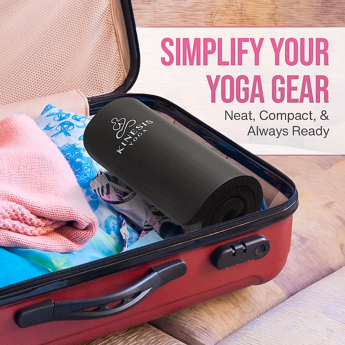 Kinesis Yoga Knee Pad Cushion - 0.6 inch (15mm) Thick Exercise Knee Pad for Pain Free Yoga - Perfect Companion for Home Workout - Easy on the Knees, Elbows, Wrists and Back (Does Not Include Yoga Mat)