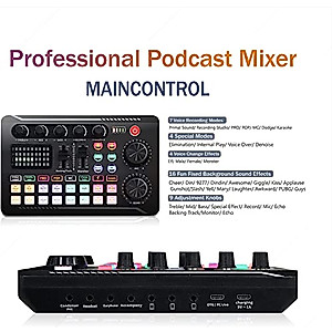 SINWE Podcast Microphone Bundle, BM-800 Condenser Mic with Live Sound Card Kit, Podcast Equipment Bundle with voice changer and Mixer functions for PC Smartphone Studio Recording & Broadcasting