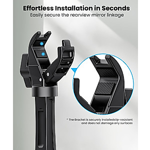 Karmus Mirror Phone Holder, Portable Electronic Device Mount. Compatible with All Cell Phones, Rotatable & Retractable. Ideal for Cars & Trucks