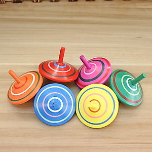 GoodPlay Gyroscope, 3 Pcs/Set Handmade Painted Wood Spinning Tops, Wooden Toys Educational Toys Kindergarten Toys Standard Tops