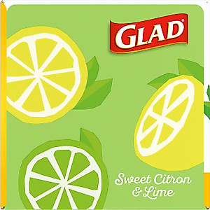 Glad Small Kitchen Drawstring Trash Bags – 4 Gallon Green Trash Bag Febreze , Sweet Citron & Lime, 80 Count (Package May Vary)