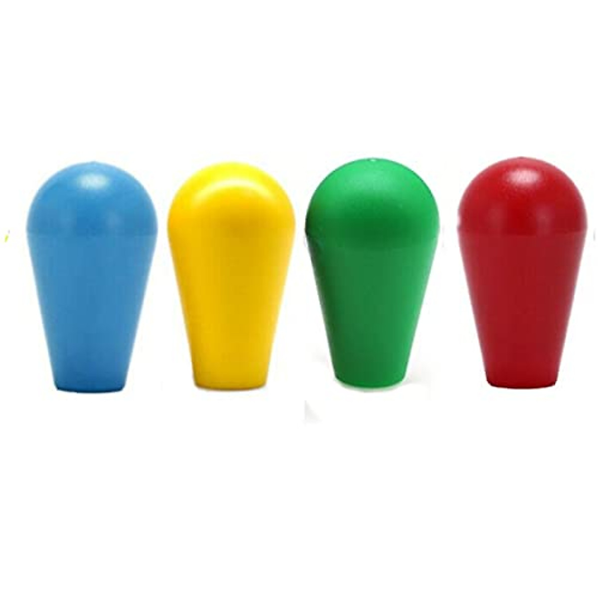 Set of 4 Solid Joystick Bat Tops Oval Ball Top Handles for Arcade1up 4 Player Arcade Mod (Blue/Yellow/Green/Red)