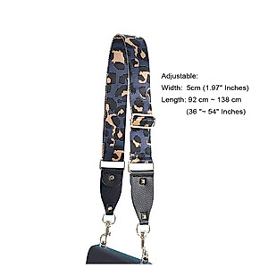 1.97" Wide Strap Adjustable Crossbody Bag Strap Replacement All-Match Canvas Strap Purse Strap Handbags Strap (Dark Blue)