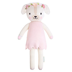 cuddle + kind Charlotte The Dog Regular 20" Hand-knit Doll – 1 Doll = 10 Meals, Fair Trade, Heirloom Quality, Handcrafted in Peru, 100% Cotton Yarn
