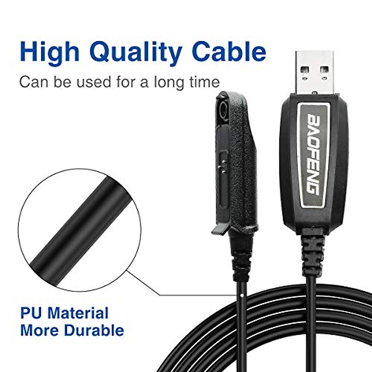 Original Baofeng USB Programming Cable PL2303 Chip Drive Free Win11 for BaoFeng Waterproof Two Way Radio UV-9R Plus (Including UV-9RPRO UV-9G GT-3WP UV-XR and Many More) USA Warranty Gmrs Radio