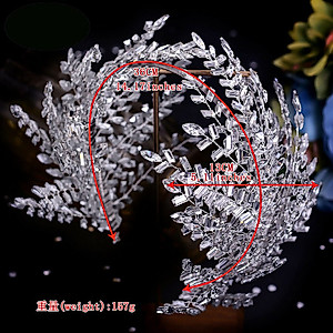 TFANUO Bridal Headpieces for Wedding Women Rhinestone Headband Crystal Tiara Wedding Silver Bridal Hair Accessories