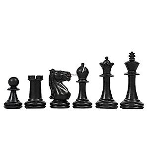 CHESSBAZAAR Study Library Tournament Plastic Chess Pieces & Roll Up Chess Board Combo |32 Pieces with 15 Inches Rollup Chessboard | Weight-340 grams | Black & Off-white |Plastic chess Set | Board Game