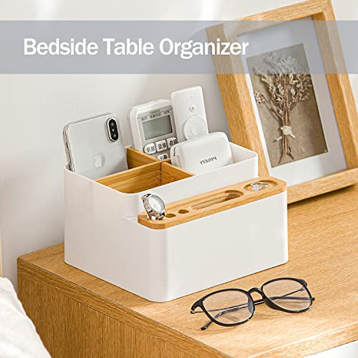 MORNITE Desktop Storage Organizer Drawer Organizers Remote Control Holder Makeup Caddy for Countertop Home Office Supplies Pencil Card Box Container