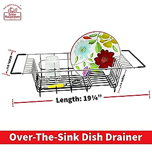 Better Houseware 1484.8 Over Sink Dish Drainer, 19.25 x 8.25 x 4.5, Stainless Steel