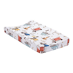 Bedtime Originals Construction Zone Changing Pad Cover - White/Trucks