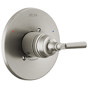 Delta Faucet Saylor Shower Valve Trim Kit for Shower Systems and Brushed Nickel Shower Faucets, Delta Shower Handle Replacement, Shower Faucet Handle, Stainless T14035-SS (Valve Not Included)