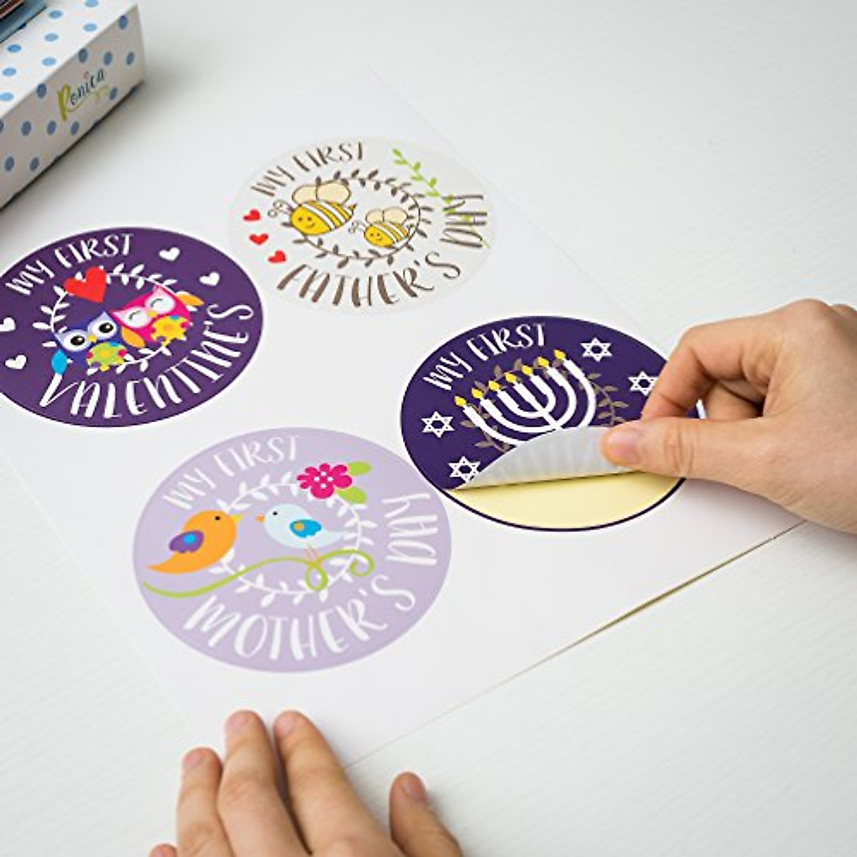 Ronica Baby Boy Gift Set with Baby Memory Book, Monthly Stickers: Modern Photo Journal and Keepsake Album for Boys, First 5 Years, Shower Gift Idea for Mom, Dad Or Grandparents