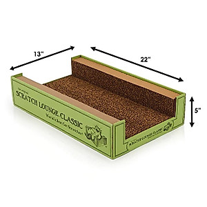 Scratch Lounge Cardboard Cat Scratcher & Lounger with Extra Floor Refill & Catnip - XL 13x22 for Large Cats - Heavy Duty Reversible Durable Bed Lasts 10x Longer Than Conventional Scratchers