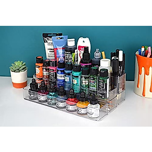 ArtBin 6959AG 2-in-1 Wall and Desktop Organizer, Stadium Wall-Mountable Desktop Organizer, Clear, 1 Organizer