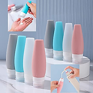 hejhncii Portable Silicone Travel Bottles Refillable Toiletry Containers for Shampoo Conditioner Body Wash Lotion Reusable Refillable Toiletry Containers