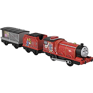 Thomas & Friends Motorized Toy Train Talking James Engine with Sounds Phrases & Coal Car for Preschool Pretend Play Kids Ages 3+ Years