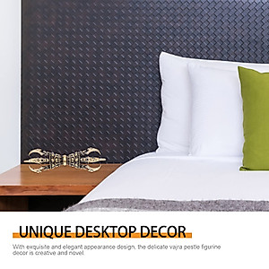 Garneck Silver Pendant 2pcs Utensil Ornament Antique Brass Beadwork Man Charm Amulet