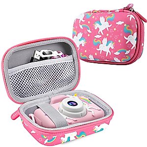Leayjeen Kids Camera Case Compatible with Goopow/Mgaolo/CIMELR/Seckton/OZMI/Dylanto Kids Camera Toys and Children Digital Video Camera,Best Christmas and Birthday Gifts-Pink Unicorn(Case Only)