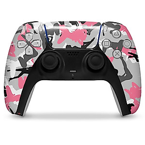 WraptorSkinz Skin Wrap compatible with Sony PS5 DualSense Controller Sexy Girl Silhouette Camo Pink (CONTROLLER NOT INCLUDED)