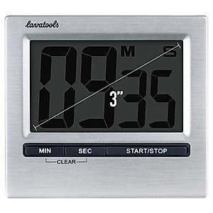 Lavatools KT2 Digital Kitchen Timer & Stopwatch, Large Display, Bold Digits, Simple Operation, Loud Alarm, Magnetic Kickstand for Cooking and Classroom