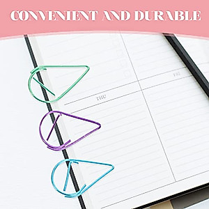 Tofficu Cute Paper Clips 100pcs Teardrop Stainless Steel Drop-Shaped Paper Clips for Office School Supplies Wedding Invitations Crafts Scrapbooking Bookmarks Planners