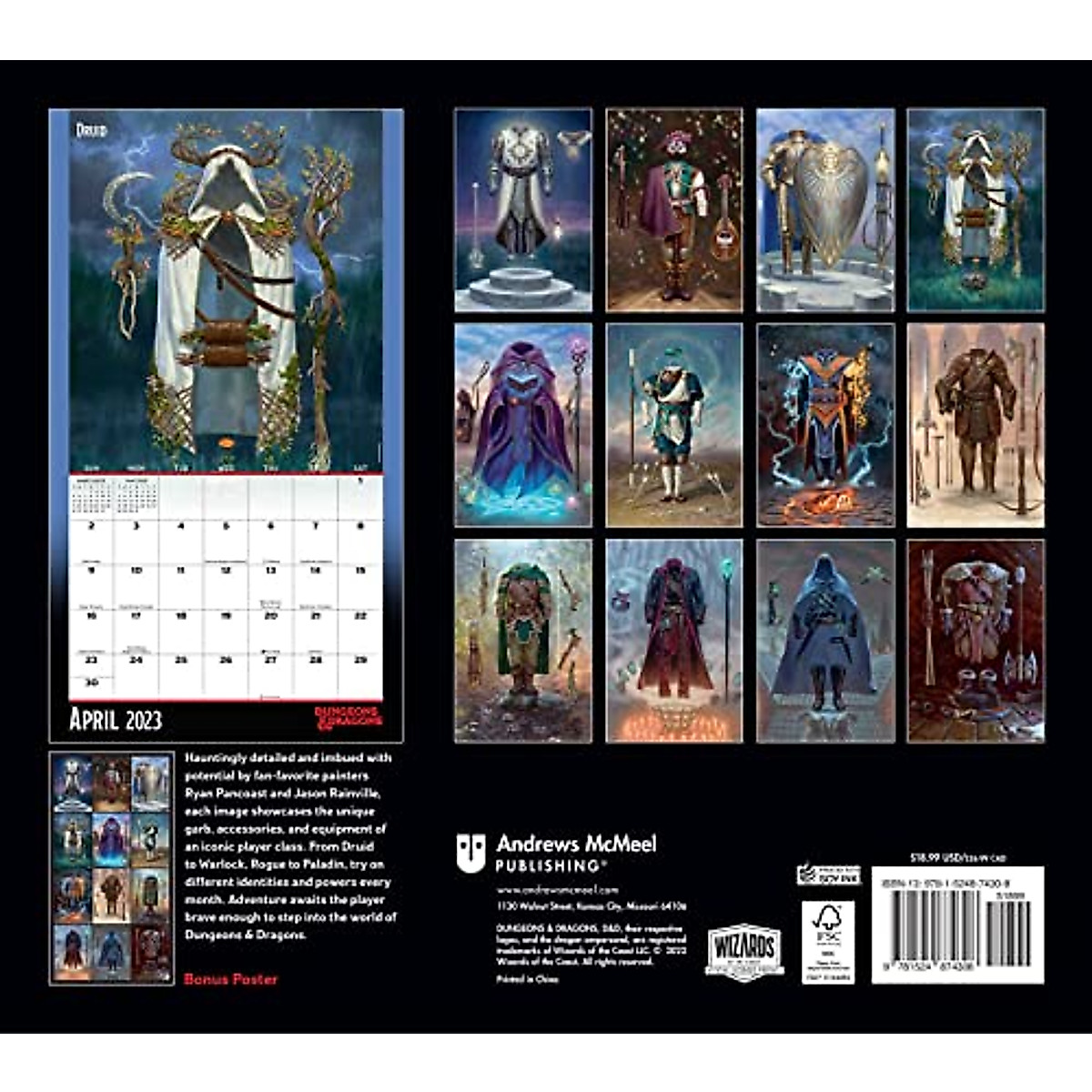 Dungeons & Dragons 2023 Deluxe Wall Calendar