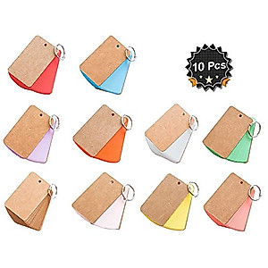Blank Flash Cards Index Cards Note Cards with Binder Ring, Assorted Colors, 3.5 x 2.2 Inches,10 Packs, 50 Sheets/Pack