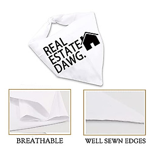 JXGZSO 1 Piece Real Estate Dawg Dog Bandana Funny Realtor Dog Bandana Gift (Estate Dawg D)