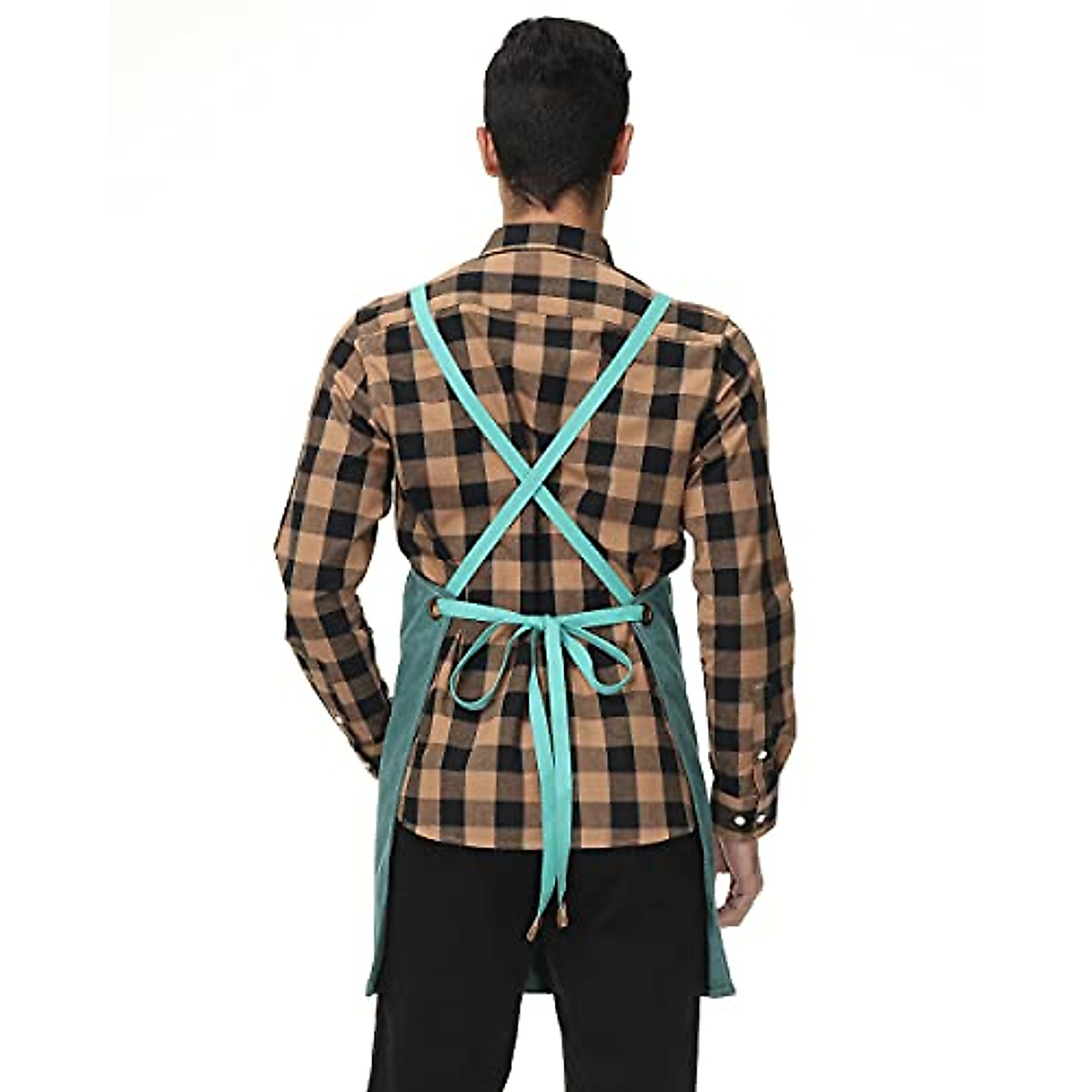 TONAK Canvas Kitchen Apron for Men Women Chef Cooking Apron Cross Back 3 Pockets