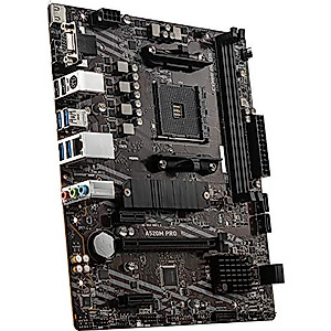 MSI A520M PRO Gaming Motherboard (AMD AM4, DDR4, PCIe 4.0, SATA 6Gb/s, Dual M.2, USB 3.2 Gen 1, HDMI/DP, Micro-ATX)