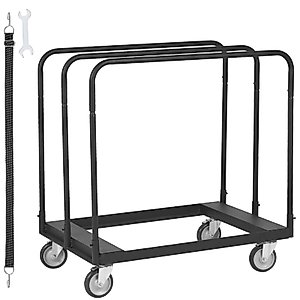 VEVOR Drywall Cart, 1500 LBS Panel Dolly Cart with 36.02" x 24.02" Deck and 5" Swivel Wheels, Heavy-Duty Drywall Sheet Cart, Handling Wall Panel, Sheetrock, Lumber, for Garage, Home, Warehouse Black