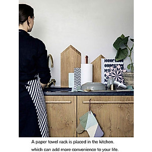 Mornenjoy Modern Stand Up Paper Towel Holder,Single Tear Papertowel Roll Stand with Stable Wide Base,Paper Towel Dispenser for Kitchen Countertop/Dinner Table/Bathroom (Round Head,Copper)