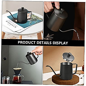 VINTORKY 1pc Coffee Maker Coffee Dripper Pot Beverage Pitcher Practical Coffee Pot Nspressso Drip Coffee Kettle Retro Coffee Maker Espresso Machine Stovetop Teapot Black