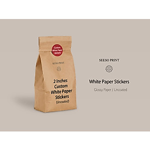 300 pcs Premium Custom Stickers Paper 2 inch Round Uncoated - Personalized Stickers for Businesses with Logo and Name. Birthday and Wedding Favors. Baby Pets Label Product Boxes