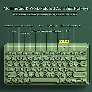Fashion Wireless Keyboard and Mouse Combo, USB Cordless Cute Round Key Smart Power-Saving Ultra Slim Combo for Laptop, PC, Computer and Desktop (Crocodile Green)