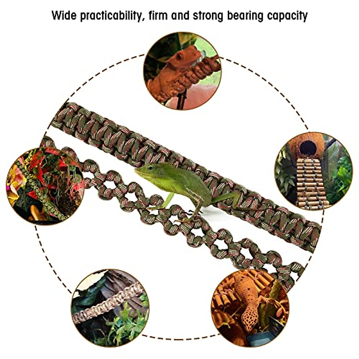 2 Pcs Reptile Vines, Bendable Reptile Plants Pet Habitat Decor with 3 Suction Cup Accessories for Climbing Chameleon Crab Lizards Snakes Gecko Frog Hermit Crab