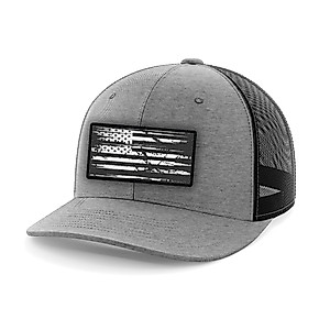 Tactical Pro Supply USA American Flag Patriotic Flexfit Hat for Men or Women | Stitched Patch & Fitted Closure Design, Absorb Sweat and Breathable | 65% Polyester, 35% Cotton Materials Heather Gray
