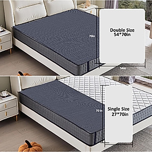 WAUZOBLE Grounding Mat for Bed, Grounding Mattress Pad for Sleeping, Conductive Carbon Leatherette Grounding Mattress Cover with Elastic Straps for Efficient Sleep, Relieve Pain and Stress（27x72）