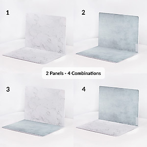 2 Pack Photo Backdrop Board | Realistic Photography Background | Food Photography Background | Replica Surfaces | Product Photography Backdrops | Marble & Cement | Flat Lay Background | Small