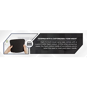 Protective Hard Case With Customizable Foam. 11 Inch Lightweight Hard Shell Case for Electronics, Cameras, Tablets, Phone & More – 11 x 9 x 5.5 Inches