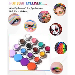 LYSdefeu Waterproof Orange Matte Gel Eyeliner & Eyebrow Pen, 12 Color Options, Creamy Texture, Long Lasting, Safe Ingredients