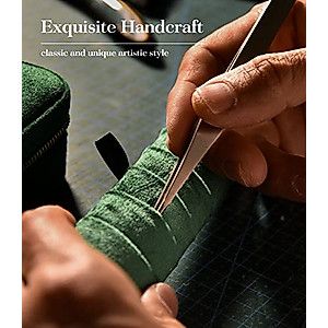 TAIMY Mini Jewelry Travel Case, Velvet Small Travel Jewelry Box, Portable Jewelry Travel Organizer Box for Rings Earrings Necklaces, Gifts for Women Girls(Green Emerald)