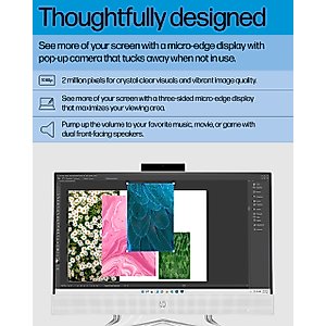 HP All-in-One PC Desk Computer, 21.5" Full HD Micro-Edge Display, AMD Ryzen 3 Processor, AMD Radeon Graphics, 8GB SDRAM, 256GB SSD, Windows11 Home OS, Bluetooth, and Wi-Fi (22-dd0032) (Renewed)