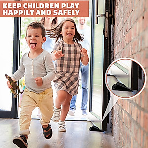 Frienda 24 Pcs Door Stoppers Bulk Rubber Door Stop Wedge Door Stopper for Bottom of Door Sturdy Door Stop for Heavy Duty Door Bottom Carpet Tile Concrete Wooden Floor (Black)