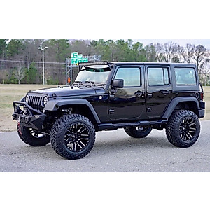 iJDMTOY Smoked Lens White Full LED Front Fender Flare Side Marker Light Kit Compatible With Jeep 2007-2017 Wrangler JK, Replace OEM Amber or Clear Sidemarker Lamps