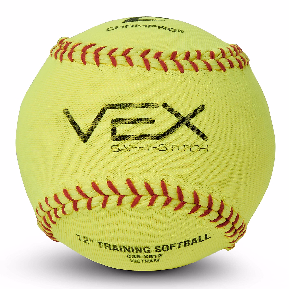 Champro 12" Vex Practice Softball, Optic Yellow, CSB-XB12